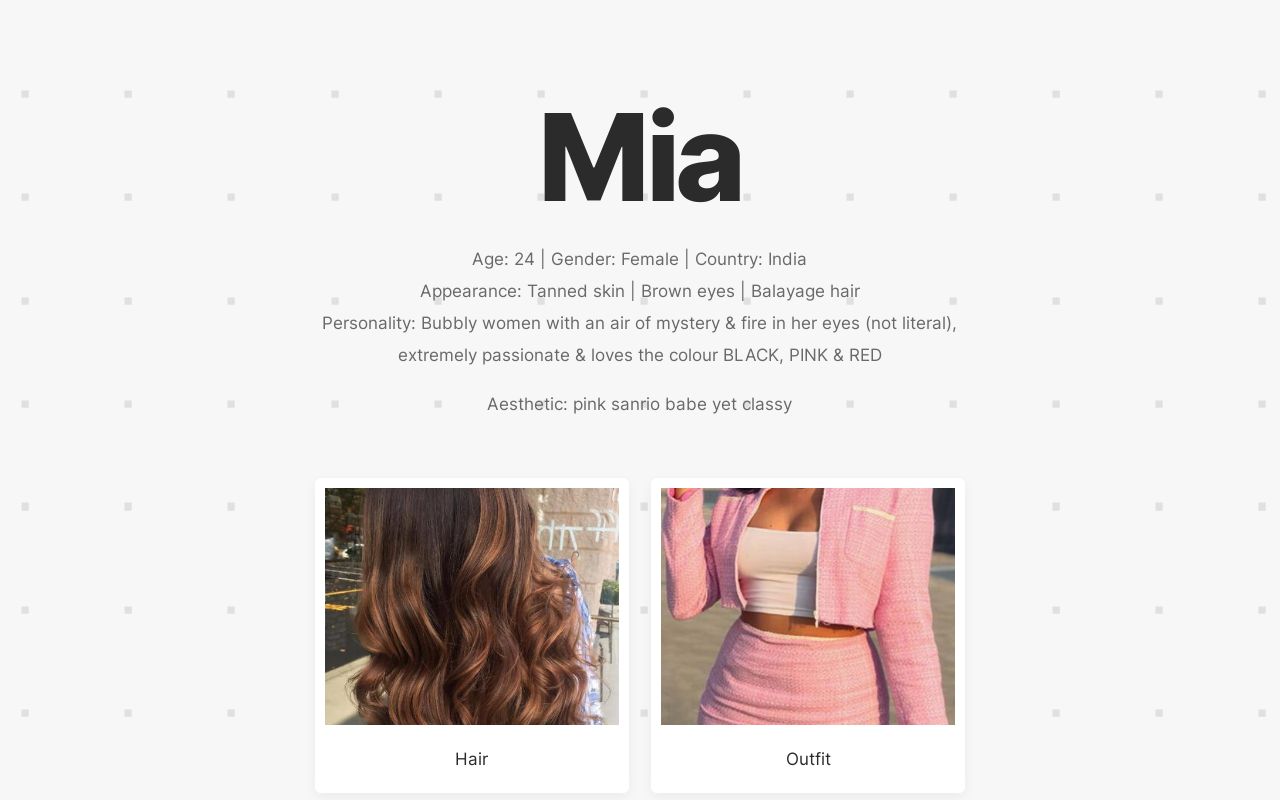 Mia's profile